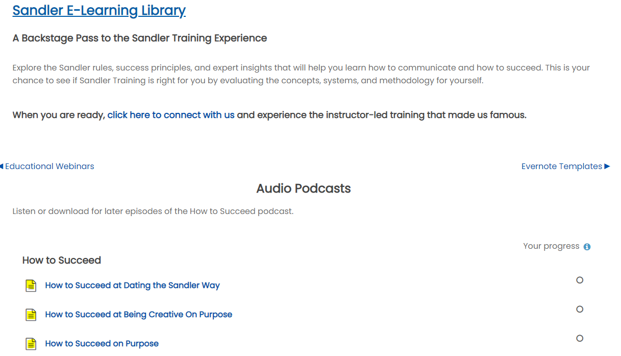 Audio Resources in Sandler Online – Sandler