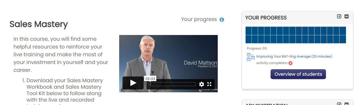 Course Progress – Sandler